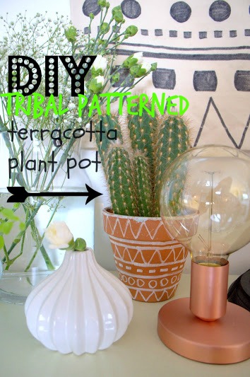 nostalgiecat: DIY tribal patterned terracotta plant pot
