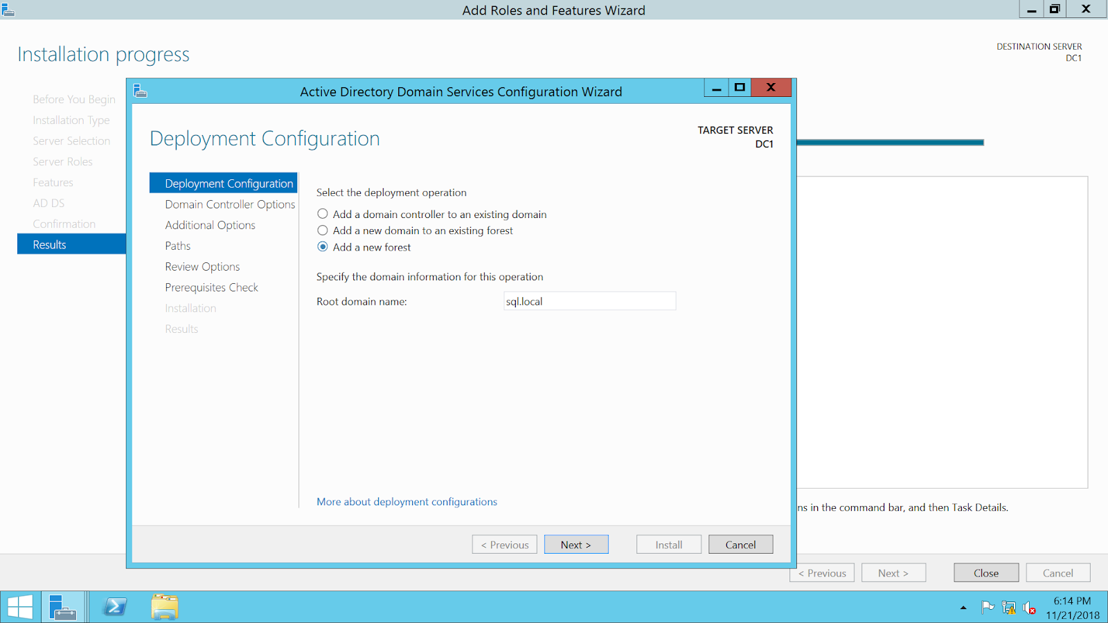 SQL Database server builds: Domain Controller Part 1