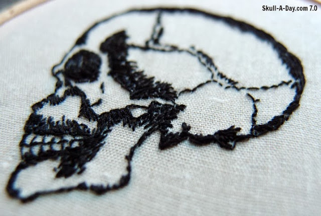 Anatomical Skull Embroidery