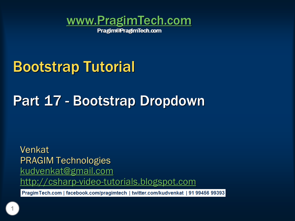 Sql Server Net And C Video Tutorial Bootstrap Dropdown