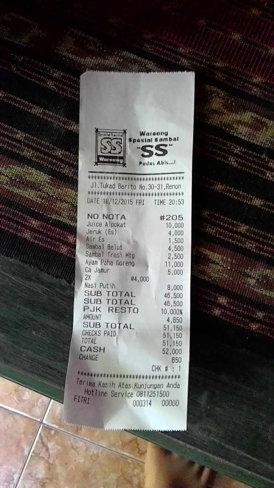 pengalaman dan harga makanan di ss (special sambal)