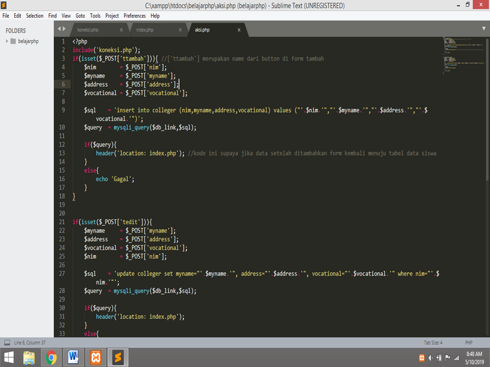 Cara Membuat CRUD Dengan PHP di MySQL | Tutorial - Blog Adi bin Ajat Web