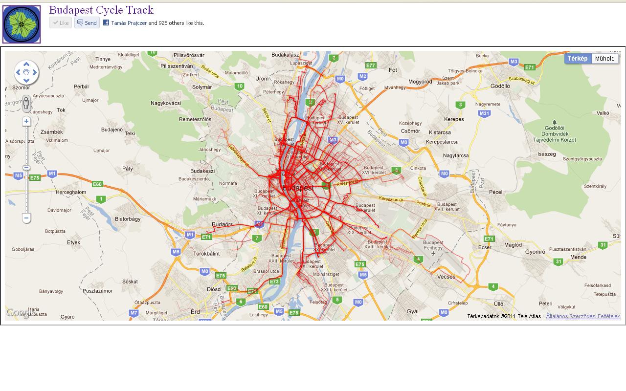Térképek: Budapest Cycle Track