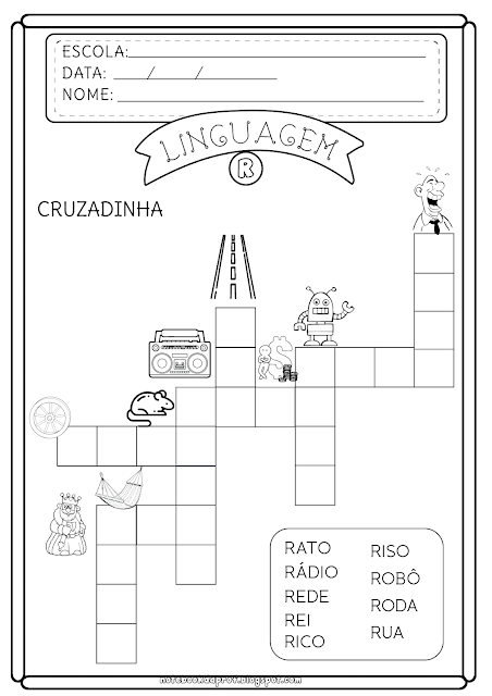 Caça-palavras e Cruzadinha - Letra R