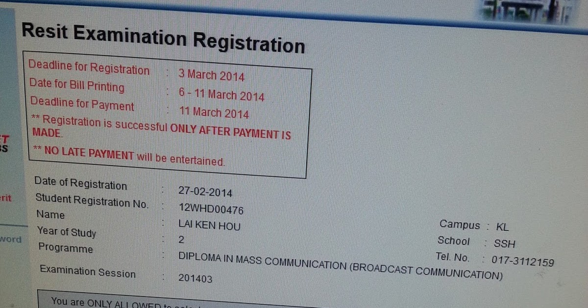 The Story Of My Life: Resitting for Exams