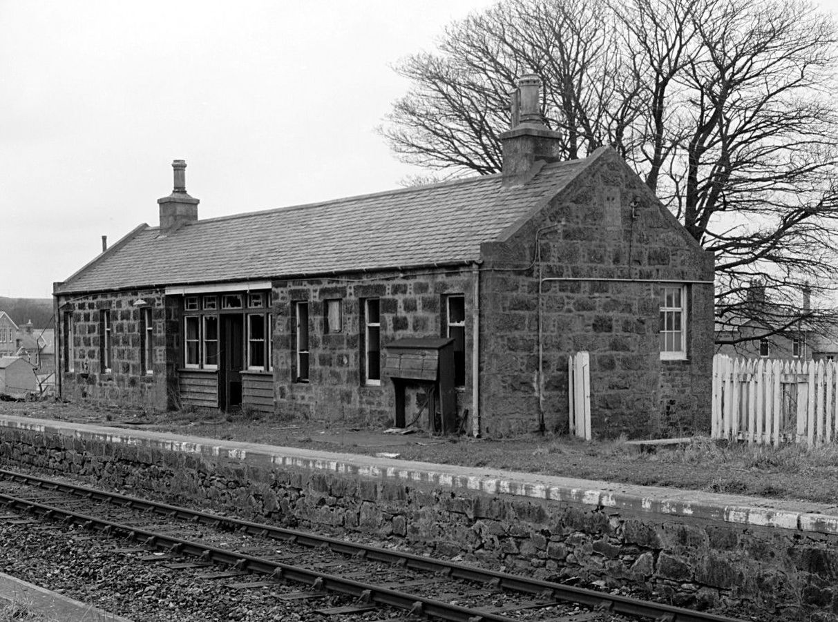 Tour Scotland: Old Photograph Railway Station Strichen Scotland