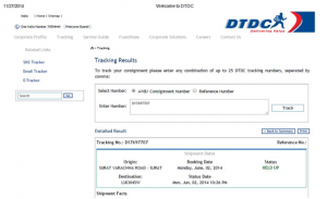 Detail Description on How to Track the Shipment t DTDC