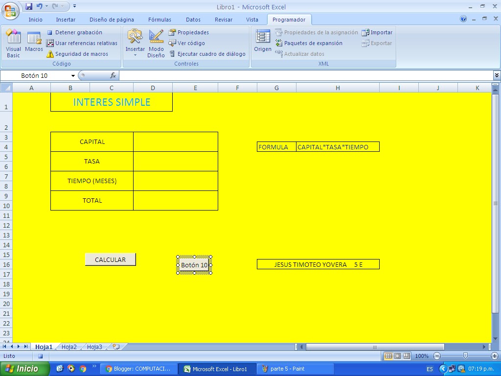 COMPUTACIÓN E INFORMÁTICA AVANZADA: BOTONES EN EXCEL