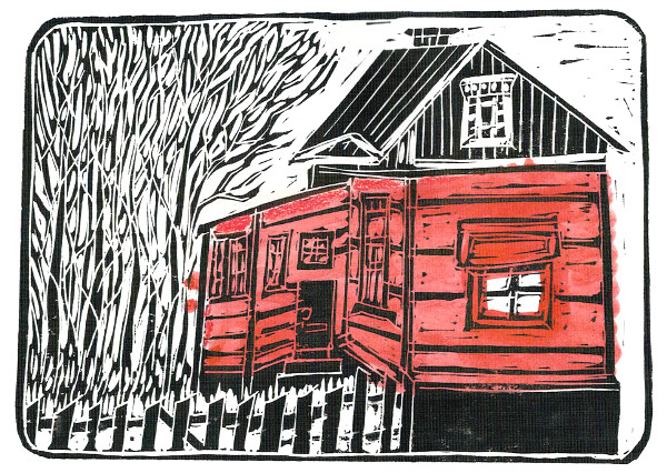 linokissa | linocat: KELTAINEN PISPALA-TALO / YELLOW PISPALA HOUSE