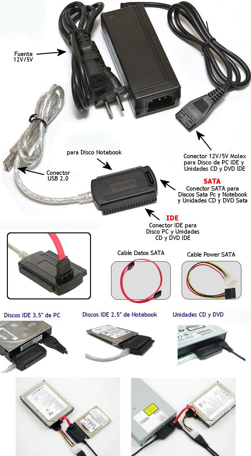 Cable convertidor USB a IDE-SATA - Holacape