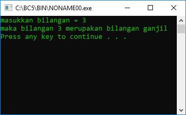 Program menentukan bilangan ganjil dan genap secara dinamis dengan bahasa C++ - saban nurahman