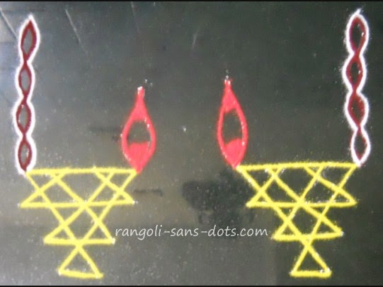 Simple rangoli for Puja / Pooja kolam