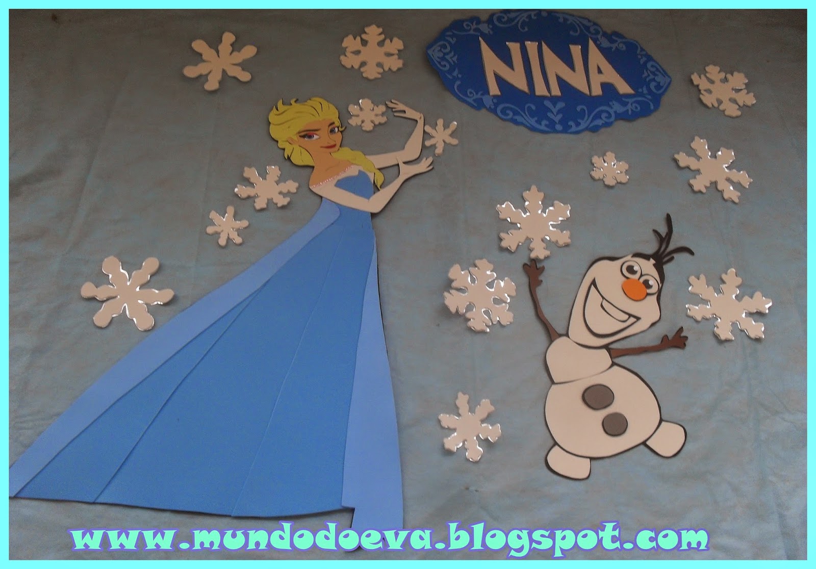 Mundo do Eva : FROZEN ELSA PAINEL EM E.V.A PARA FESTA