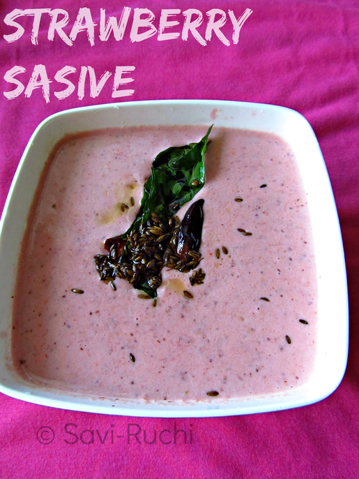 Savi-Ruchi: Strawberry Sasive | Strawberries in coconut-mustard sauce