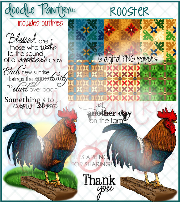 Debbie's Dash of This and That: A rooster "thank you"