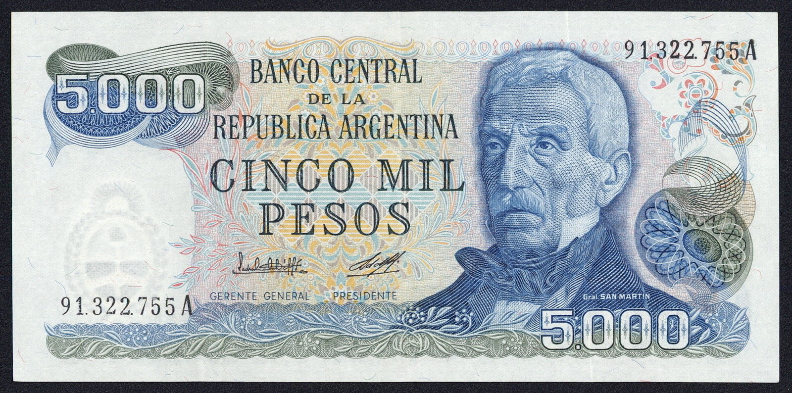 Argentina 5000 Pesos banknote 1980 General Jose de San Martin|World ...