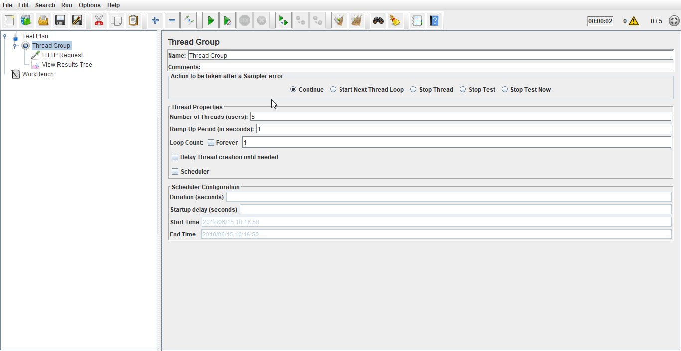 Running first test in JMeter