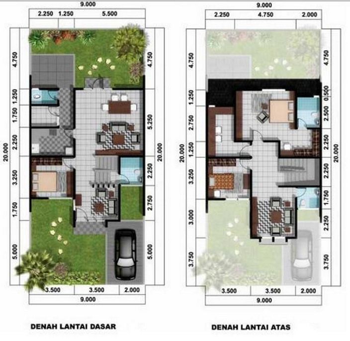 4 BENTUK DENAH RUMAH TIPE 60 MENARIK | MODELRUMAHE.com