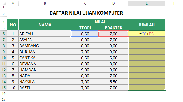 Cara Tercepat dan Termudah Menyalin Rumus Excel - Rumus Excel