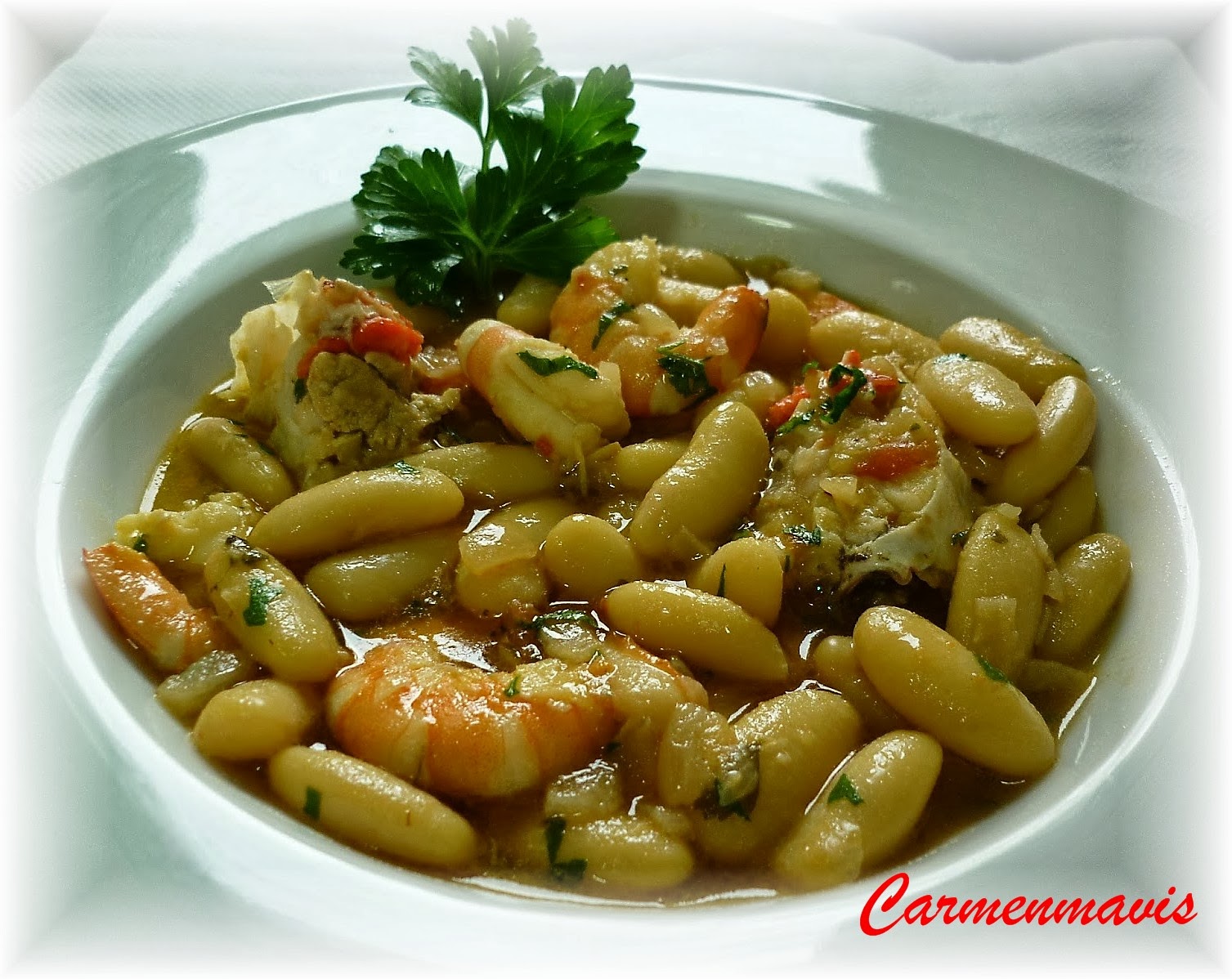 LA COCINA DE CARMENMAVIS: FABAS CON ÑOCLA Y LANGOSTINOS ( ALUBIAS CON ...