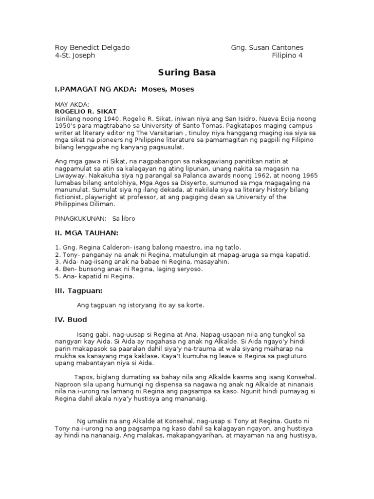 halimbawa ng suring basa - philippin news collections