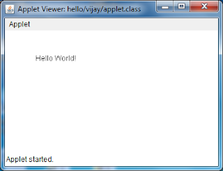 Display Hello world using simple Applet Program