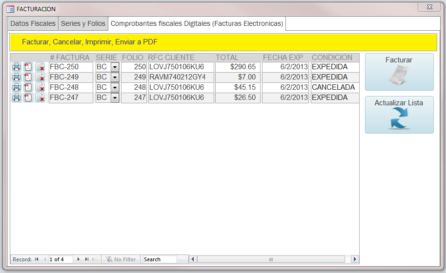 Blog y Foro de Access: Pantalla de Facturacion para Punto de Venta en ...