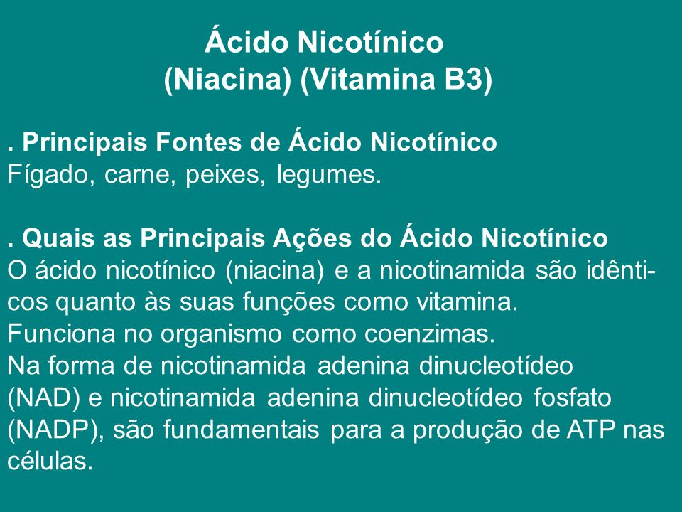 Suplementação e Saúde: Nicotinamida (Vitamina B3) – A Nova Estrela da ...
