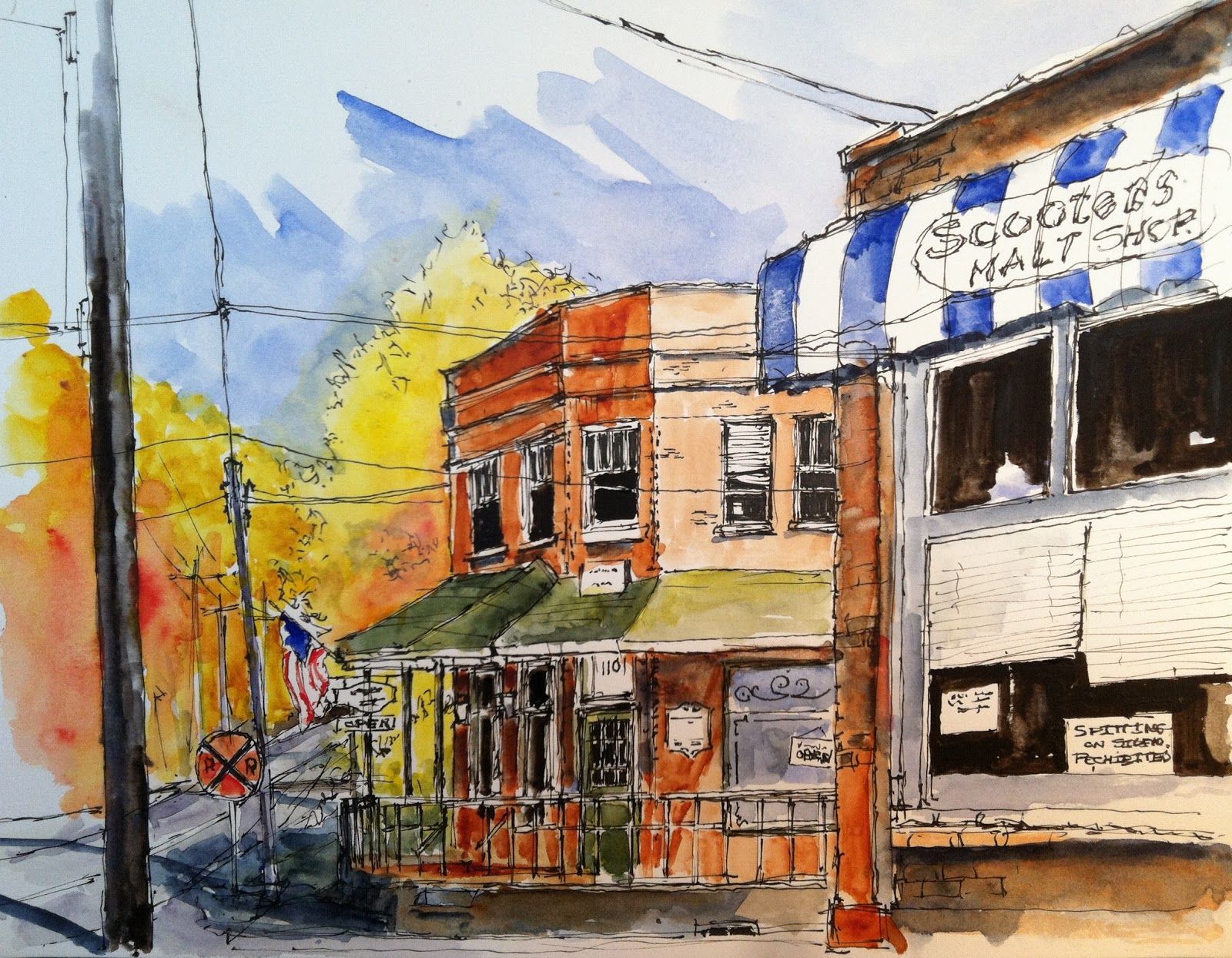 Urban Sketchers Midwest: Scooter's Malt Shop