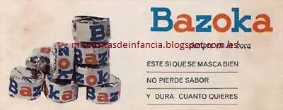 Mis cositas de la infancia.: Chicles Bazooka.