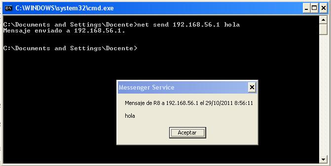 REDES SABADOS: MANEJO DE COMANDO NET SEND