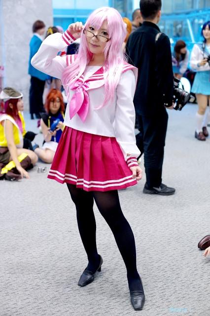 Cosplay Photos in Zip: Lucky Star Miyuki Takara Seifuku Cosplay by Saku