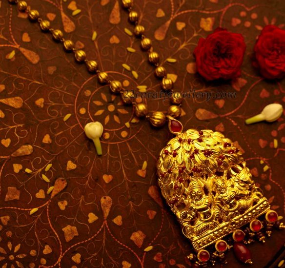 Simple Long Chain with Radhakrishna Pendant - Jewellery Designs