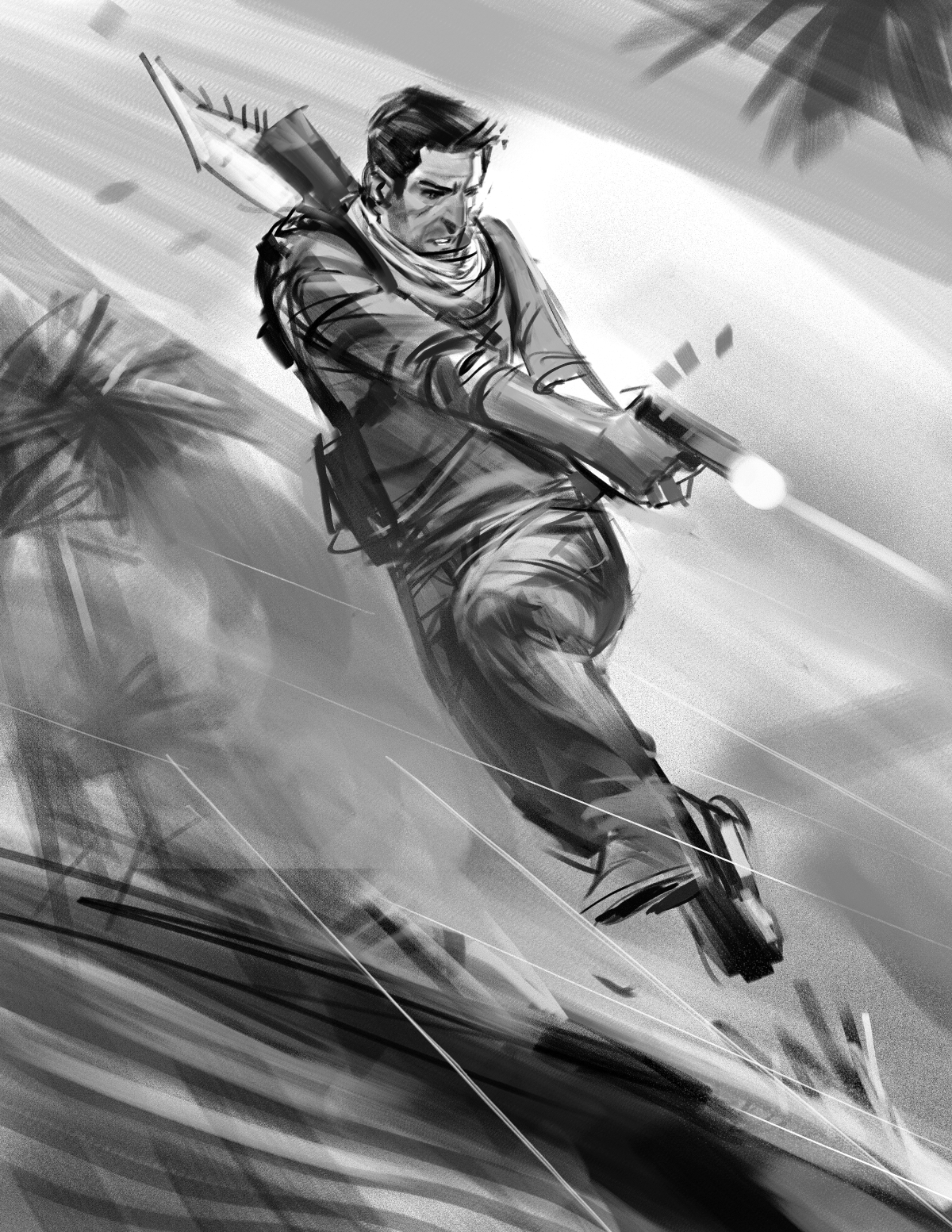 Dan Milligan Illustration Ltd. art blog: Uncharted 3 ( action sketches)