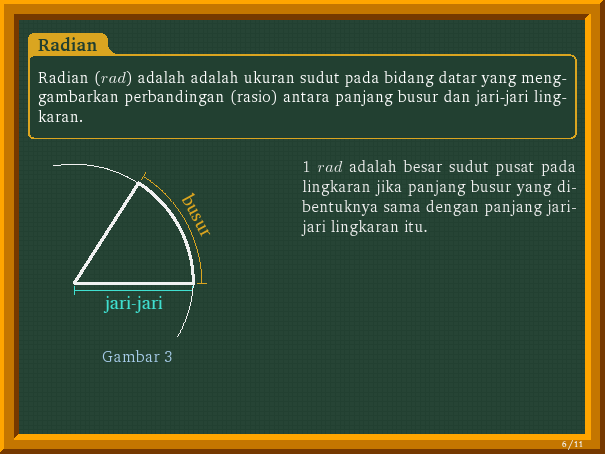 Menulis dengan LaTeX: Satu Radian