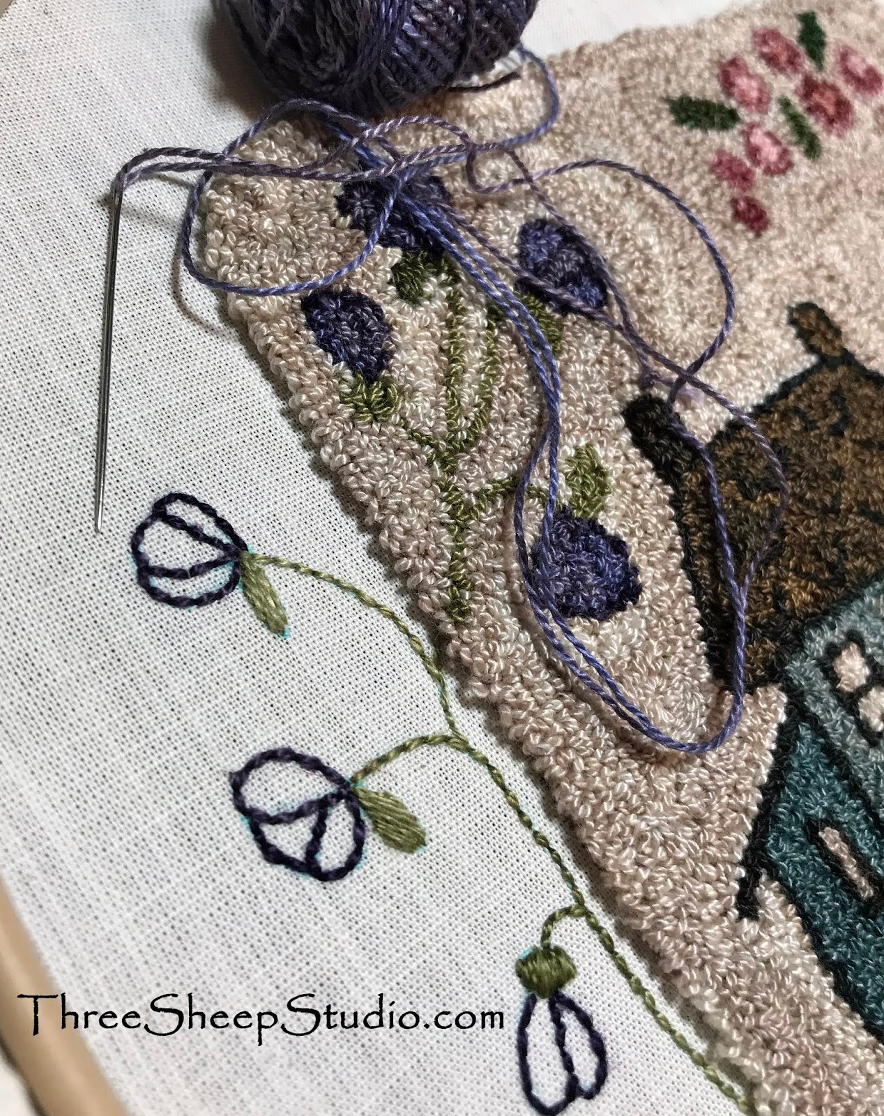 Three Sheep Studio: Punch Needle and Hand Embroidery Combo...