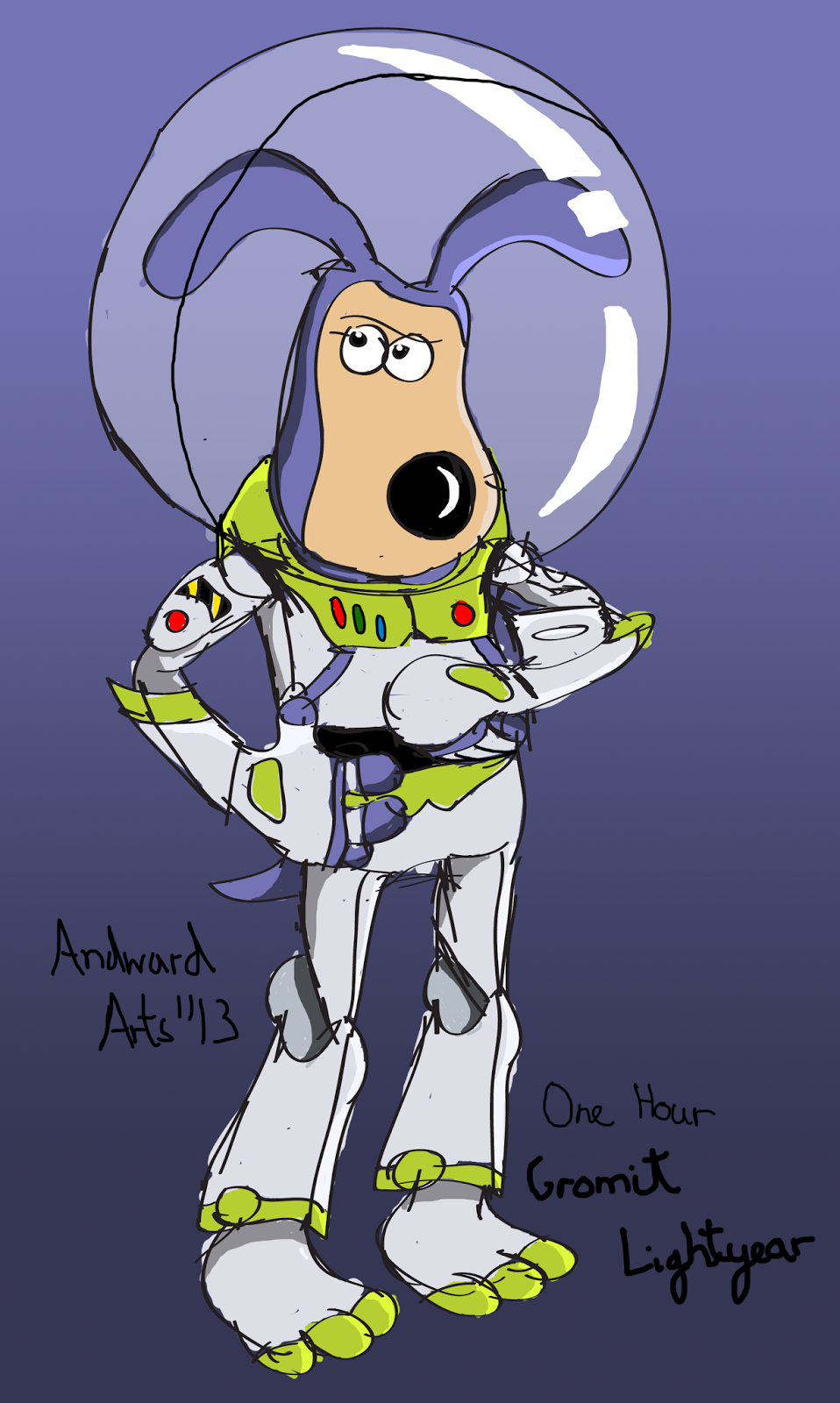 Andward Arts: One Hour Daily Challenge No.8 Gromit Lightyear