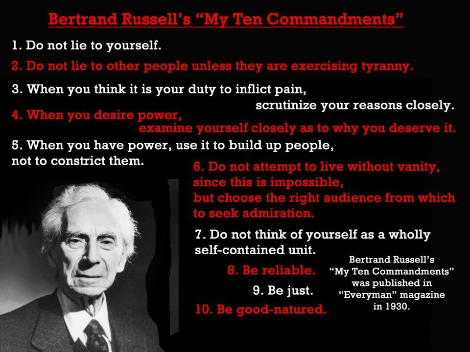 Gnu Atheism: Bertrand Russell's "My Ten Commandments"