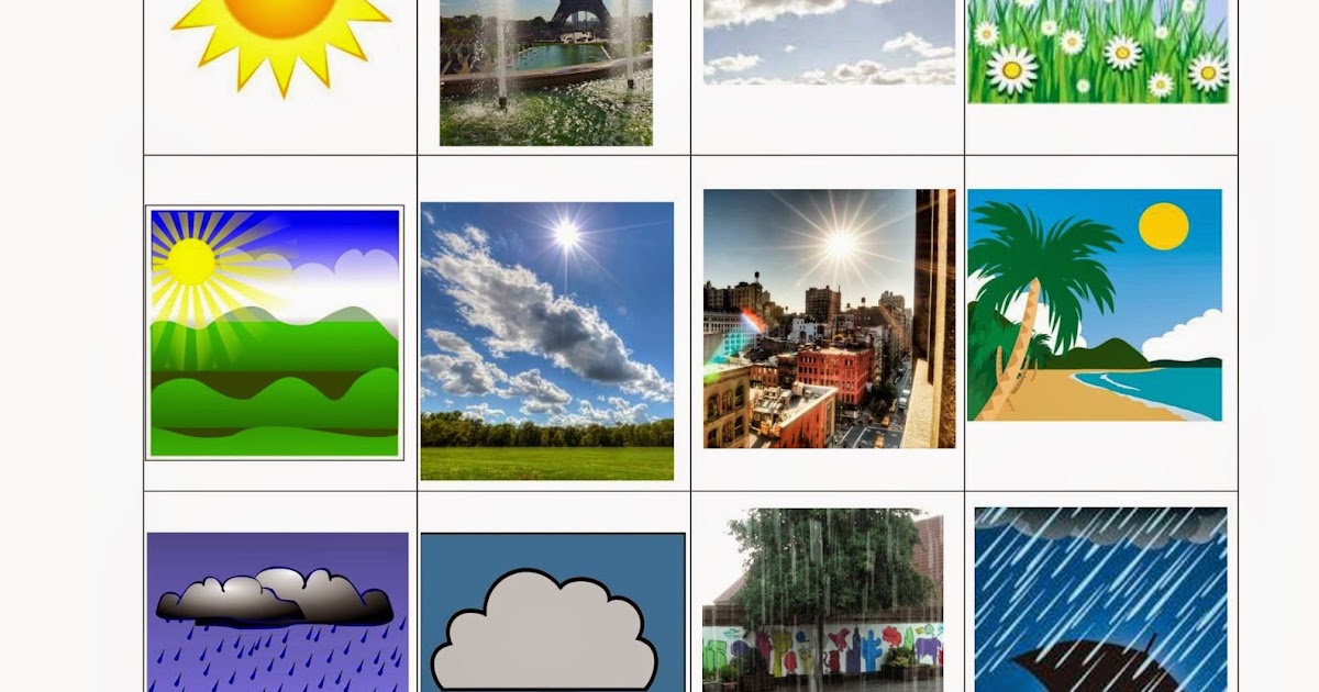 Teach Early Autism: Rainy vs. Sunny sorting activity