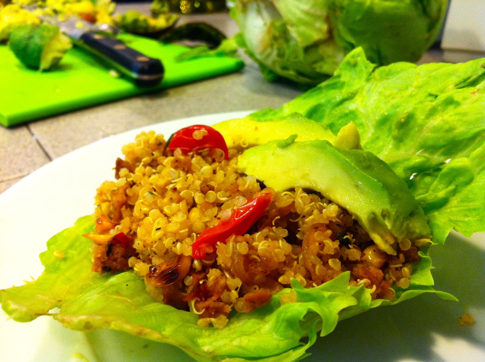 Savor The Moment: Soyrizo and Quinoa Stuffed Lettuce Leaf Tacos