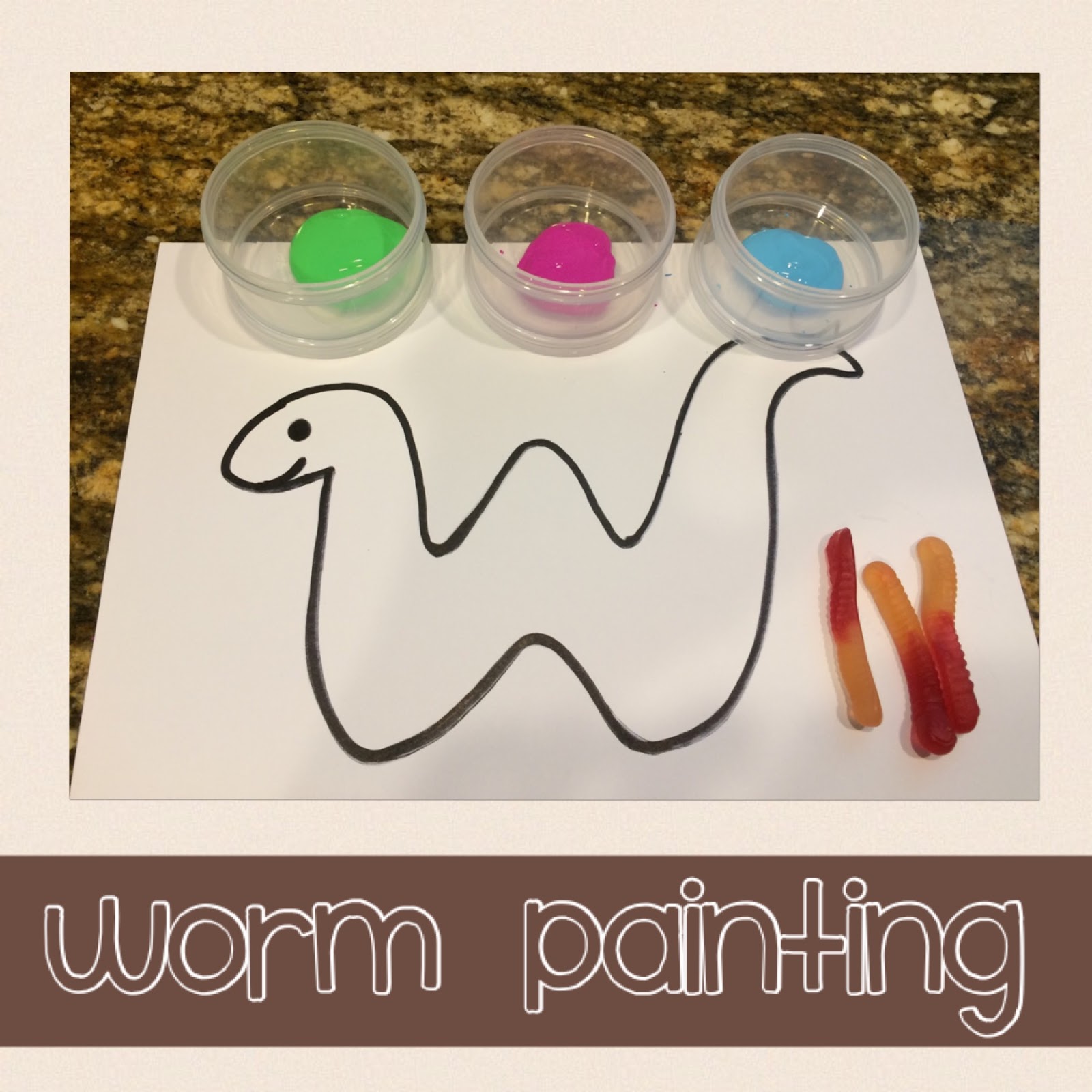 Letter W (Day 2) - Worms: Worm Painting, Growing Worms, Worm Sensory Bin