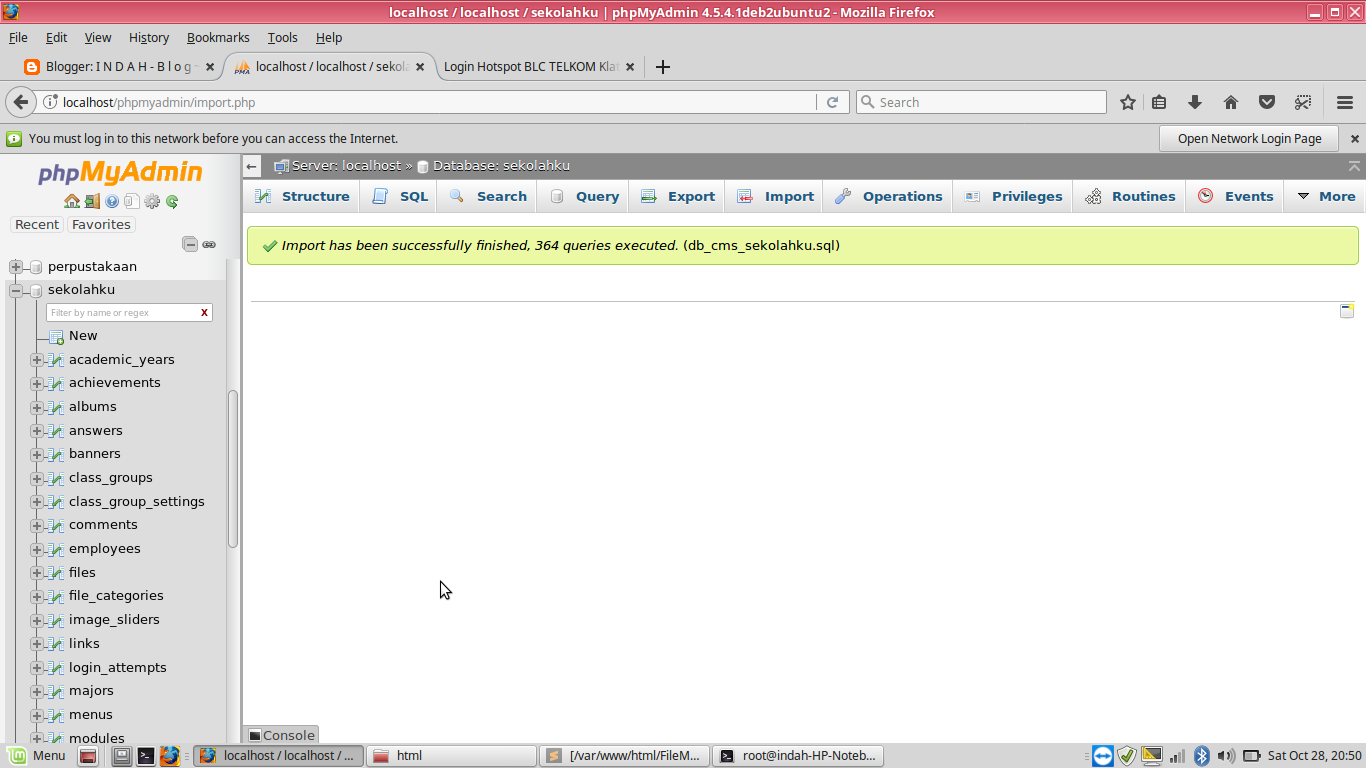 Pengenalan dan installasi CMS Sekolahku - CREATE-SCRIPT - ANGGA BLC TELKOM