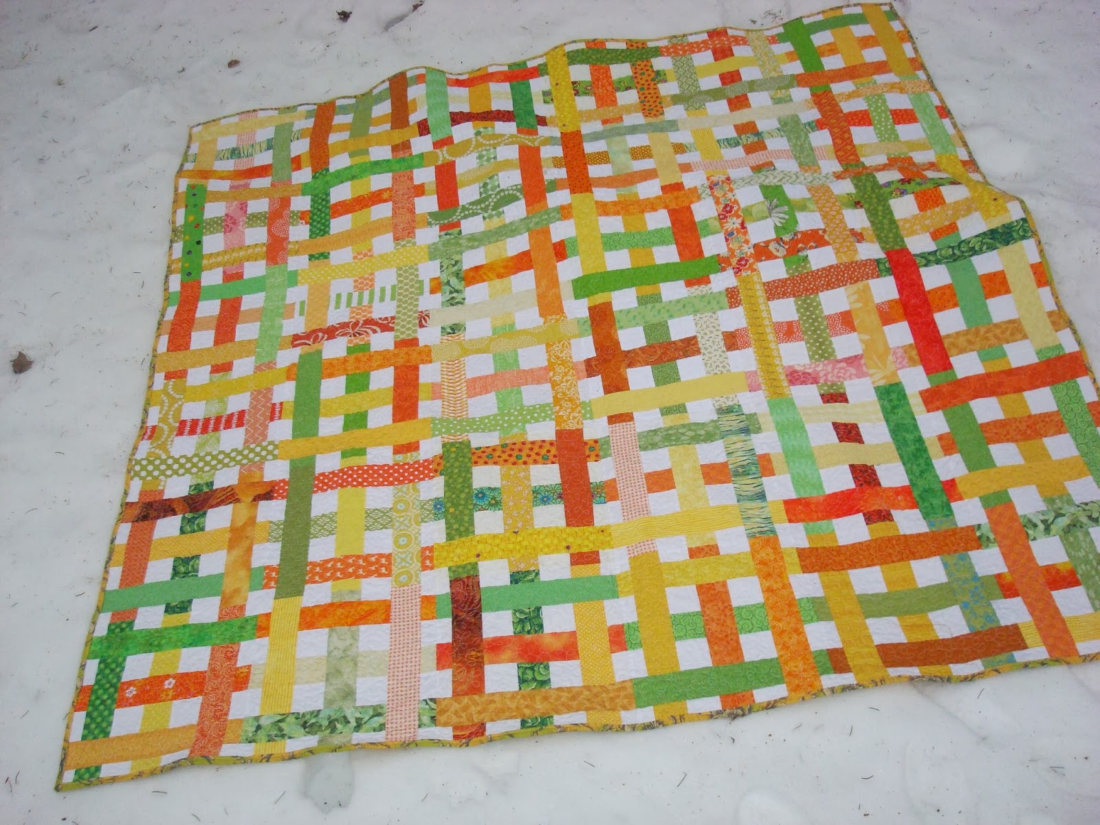 Little Bunny Quilts: Finished Citrus Simply Woven Quilt