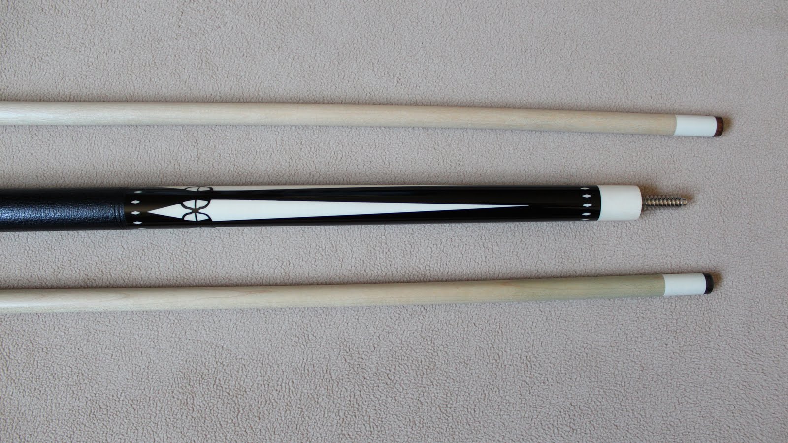 Zappy's Pool Cues: Porper Tuxedo Custom Cue. Ebony and Ivory
