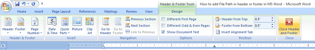 How To Add File Path In Header Or Footer In MS Word how-to-add-file-path-in-header-or-footer-in-ms-word