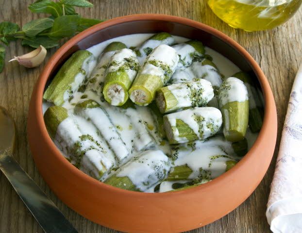 Kousa Mihshi Bi Laban Recipe | LEBANESE RECIPES