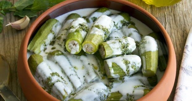 Kousa Mihshi Bi Laban Recipe | LEBANESE RECIPES