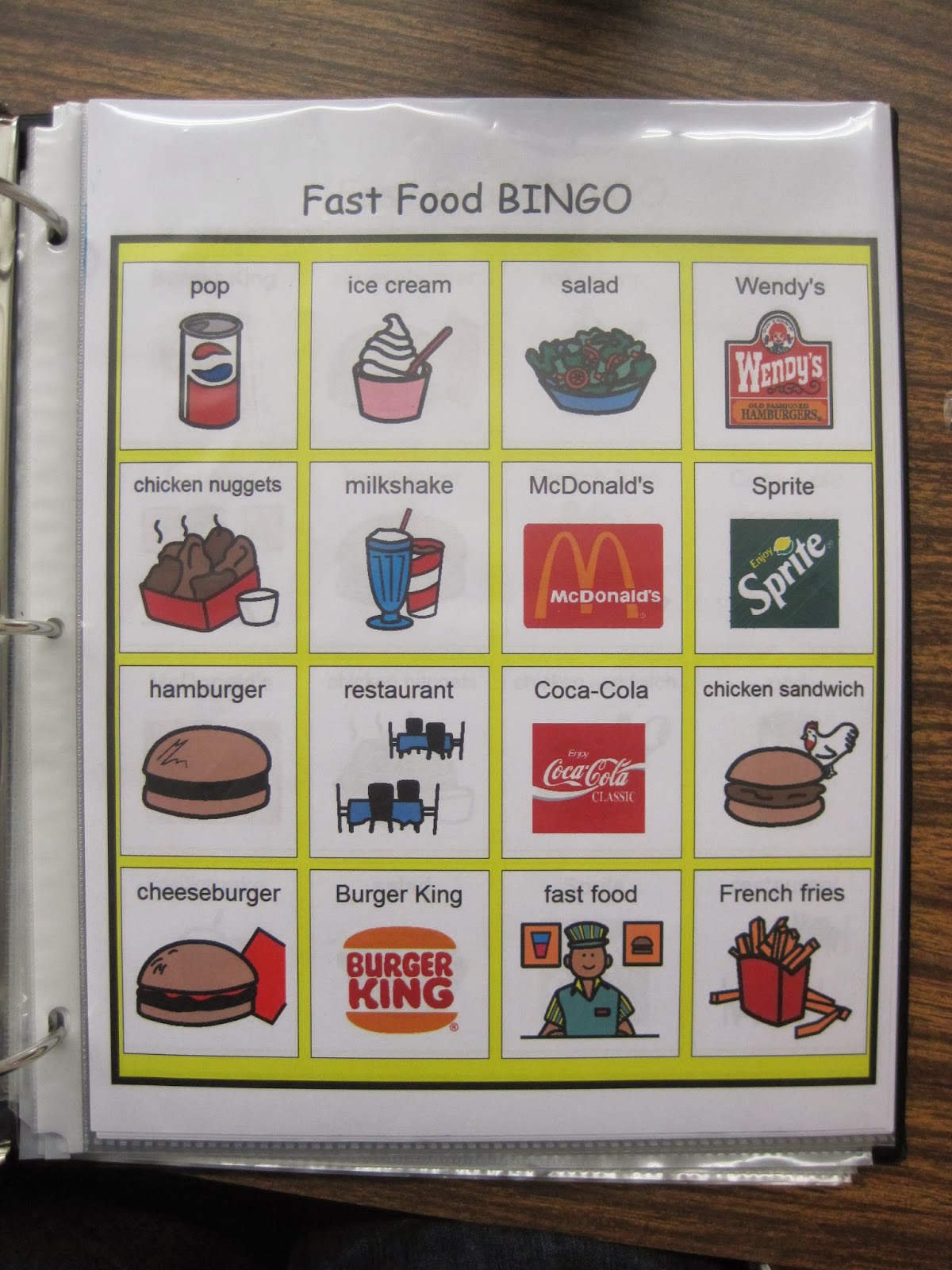 Fast Food BINGO + Fishing! - Breezy Special Ed
