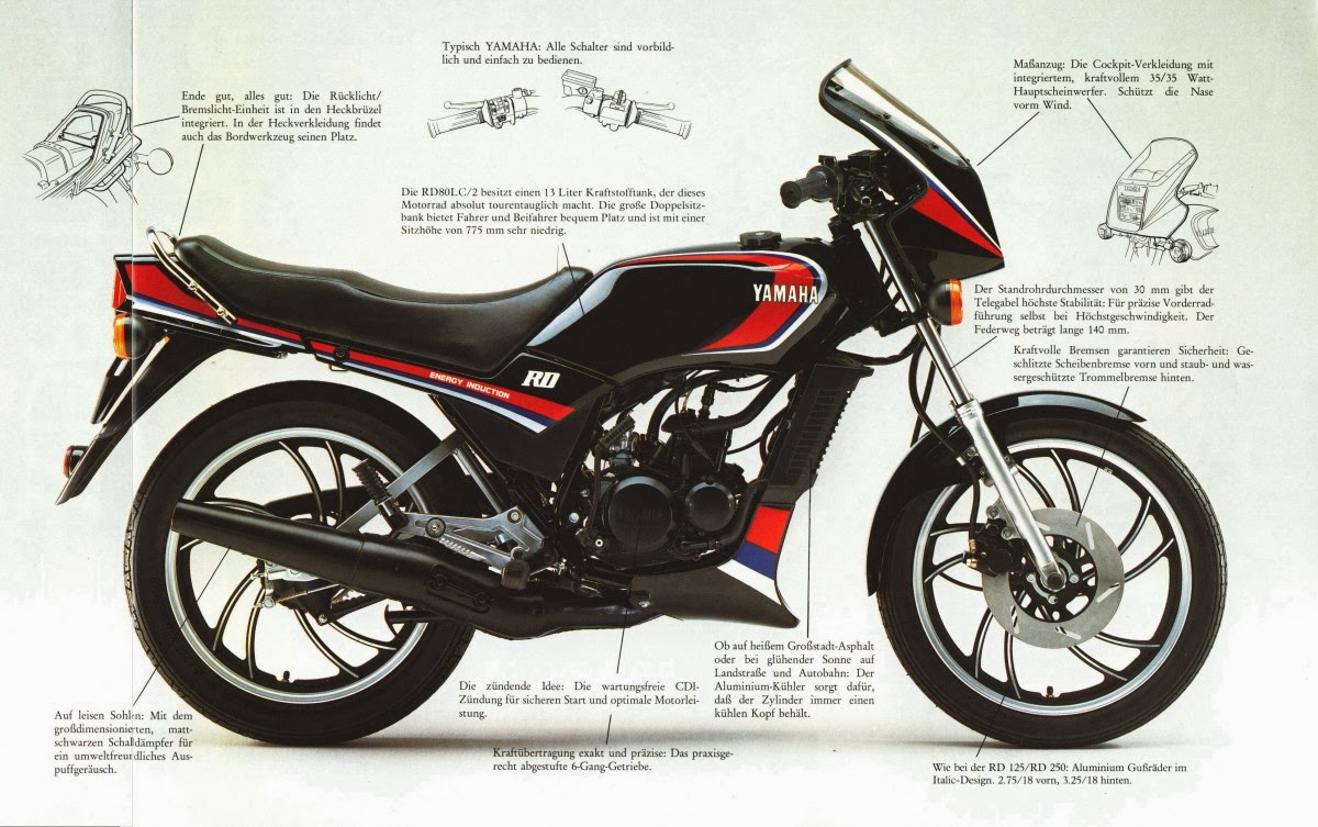 Honda MBX80 : Yamaha RD80LC and LC2 brochures