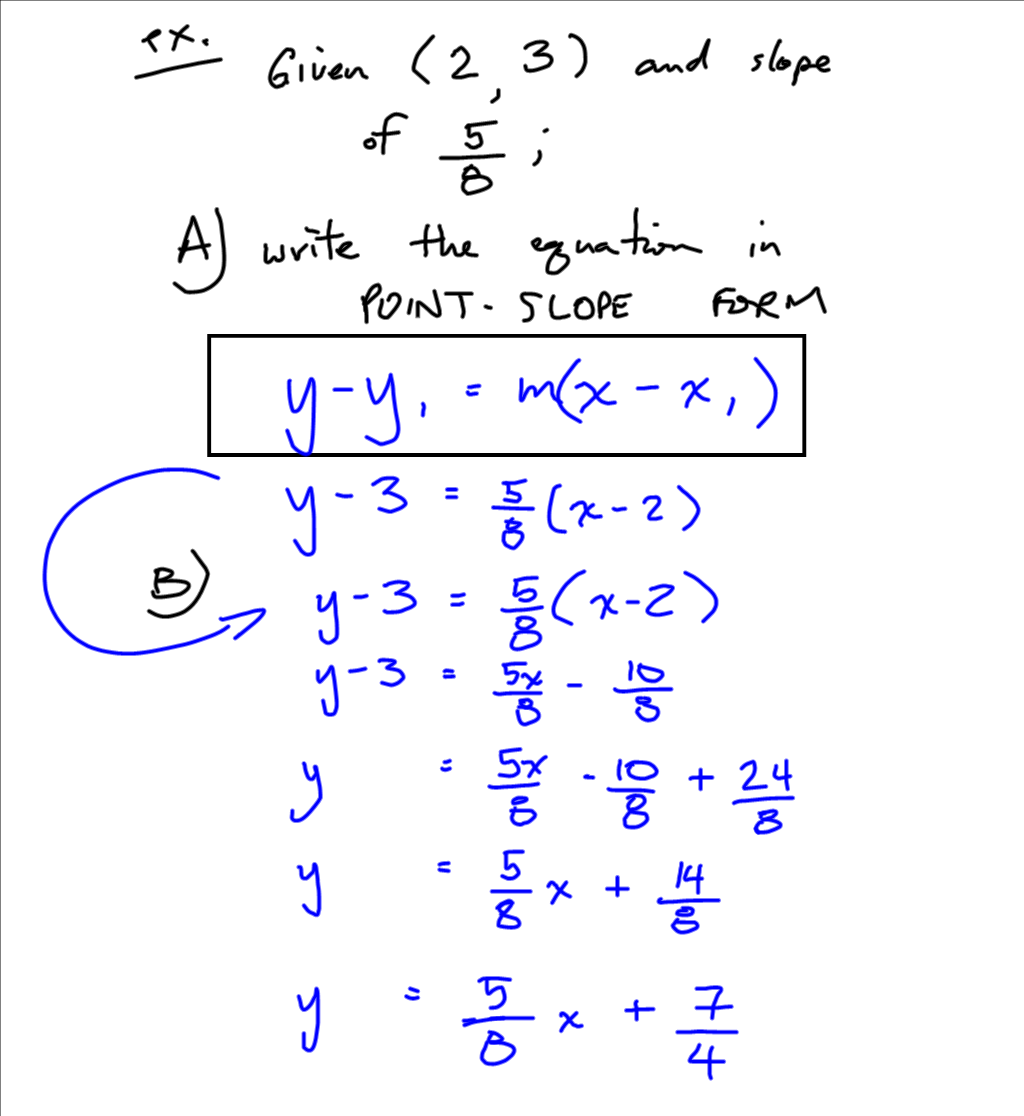 Grade 10 Applied PreCalculus Cheetah Point Slope Form Notes
